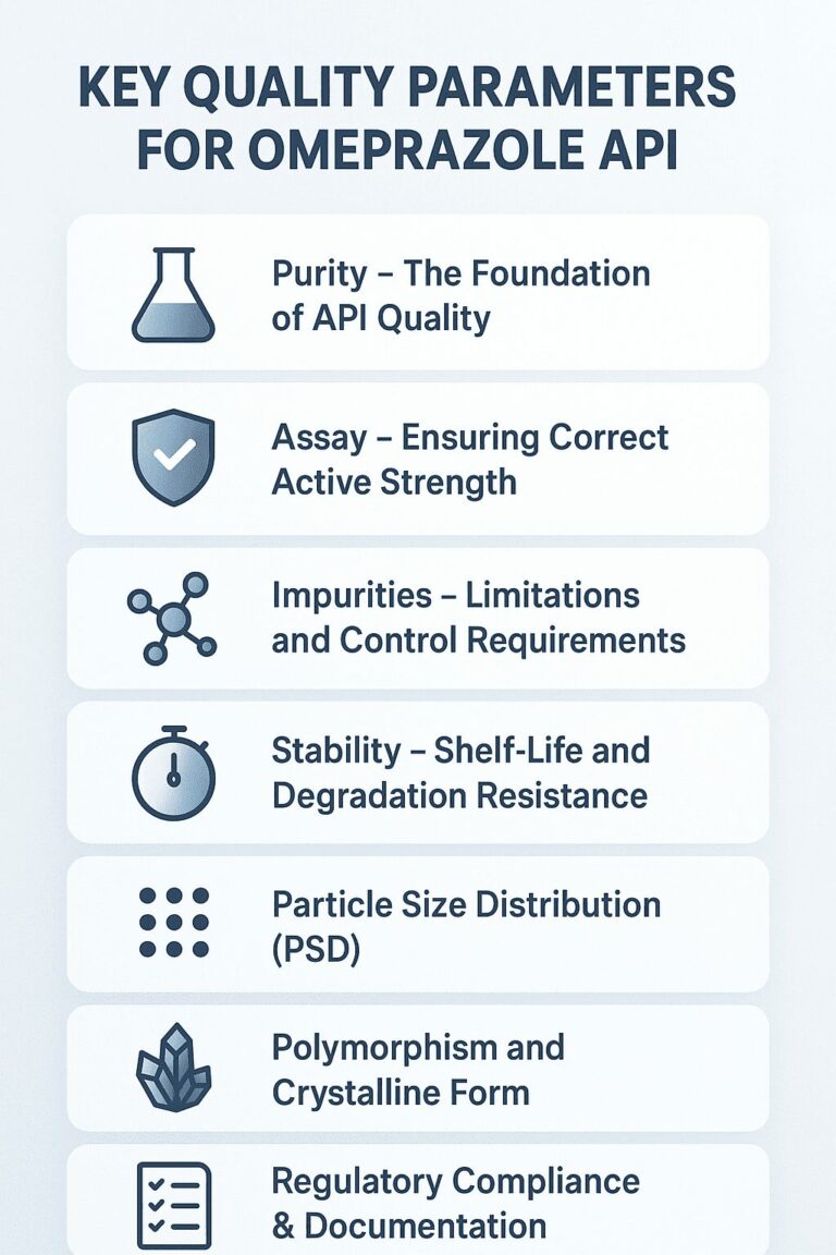 Omeprazole API Quality Guide: Purity, Assay & Impurities